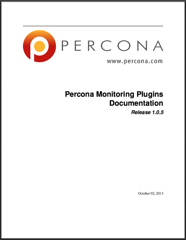 Download Percona Monitoring Plugins 1.0 Manual