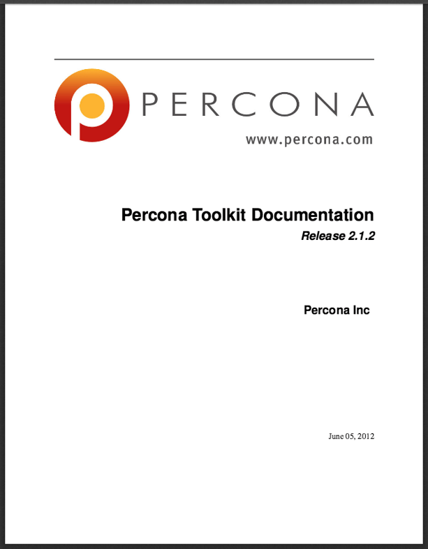 Download Percona Toolkit 2.1 Manual